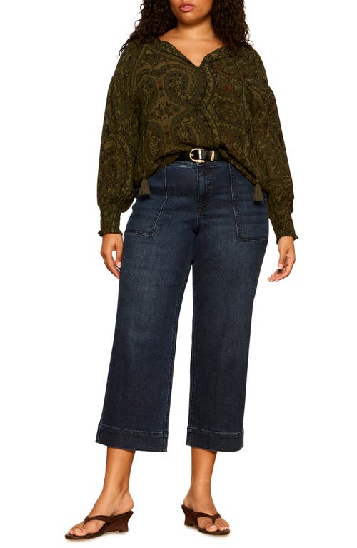 SANCTUARY Sanctuary Mosaic Print Peasant Blouse